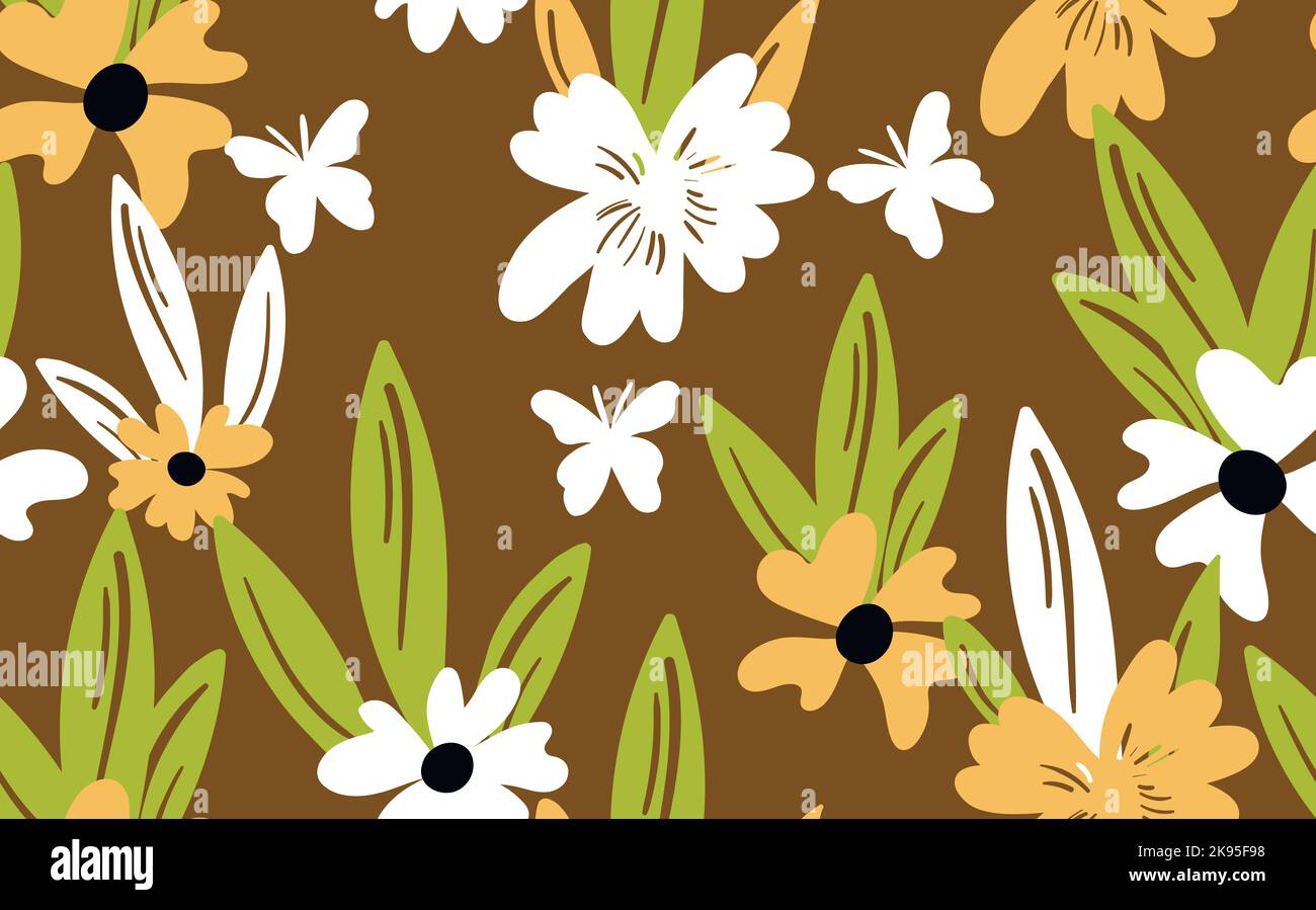Seamless floral pattern based on traditional folk art ornaments ...
