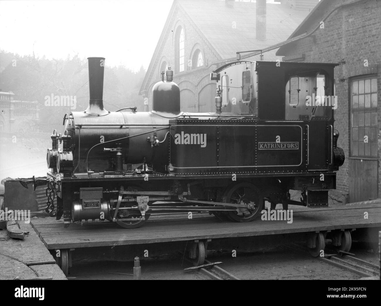 Katrinefors steam locomotive on the turntable. The locomotive was ...
