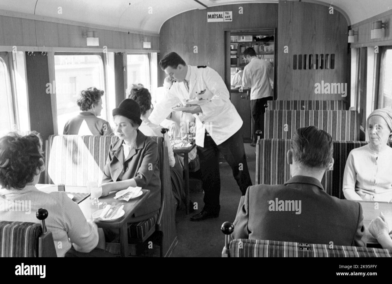 State Railways, SJ RB02, Buffet carriage, dining room Stock Photo - Alamy