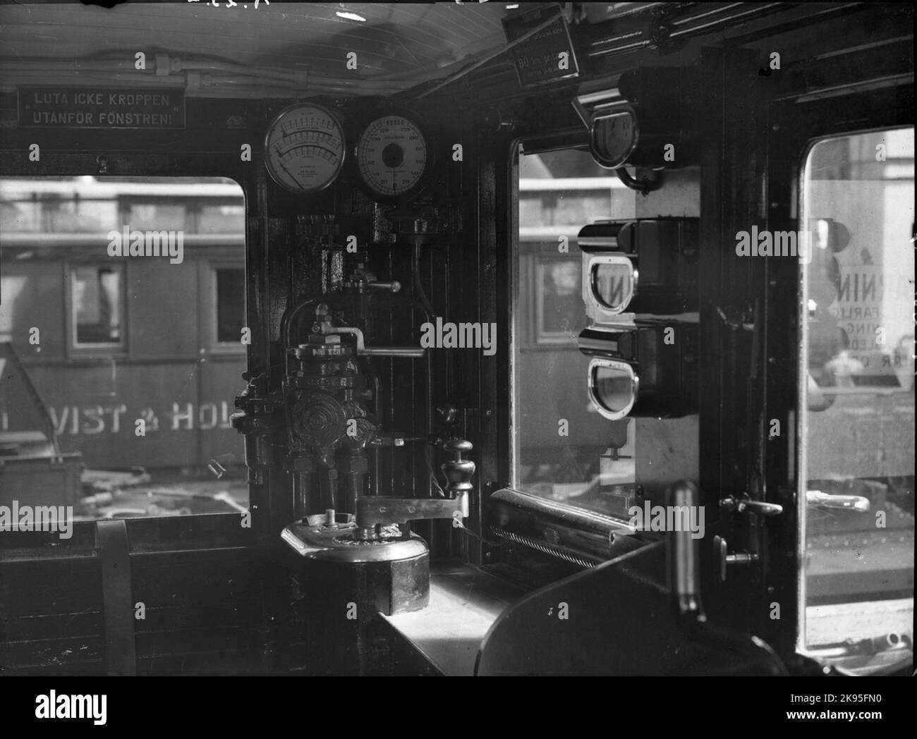 State Railways, SJ DS 108, Interior Driver cab. The electricity was ...