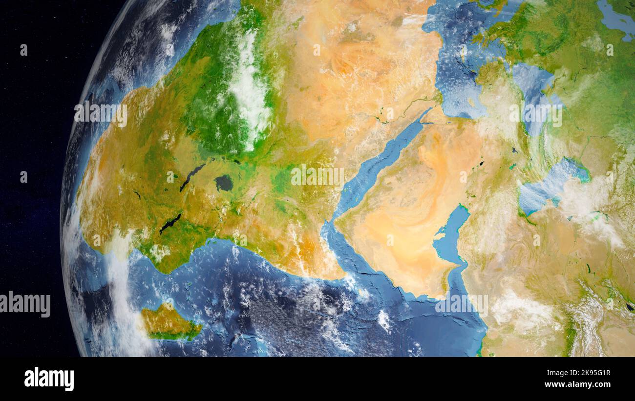 Earth globe focused on Middle East Stock Photo - Alamy