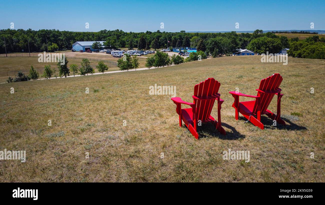 Big Red Chair Stock Photo - Alamy