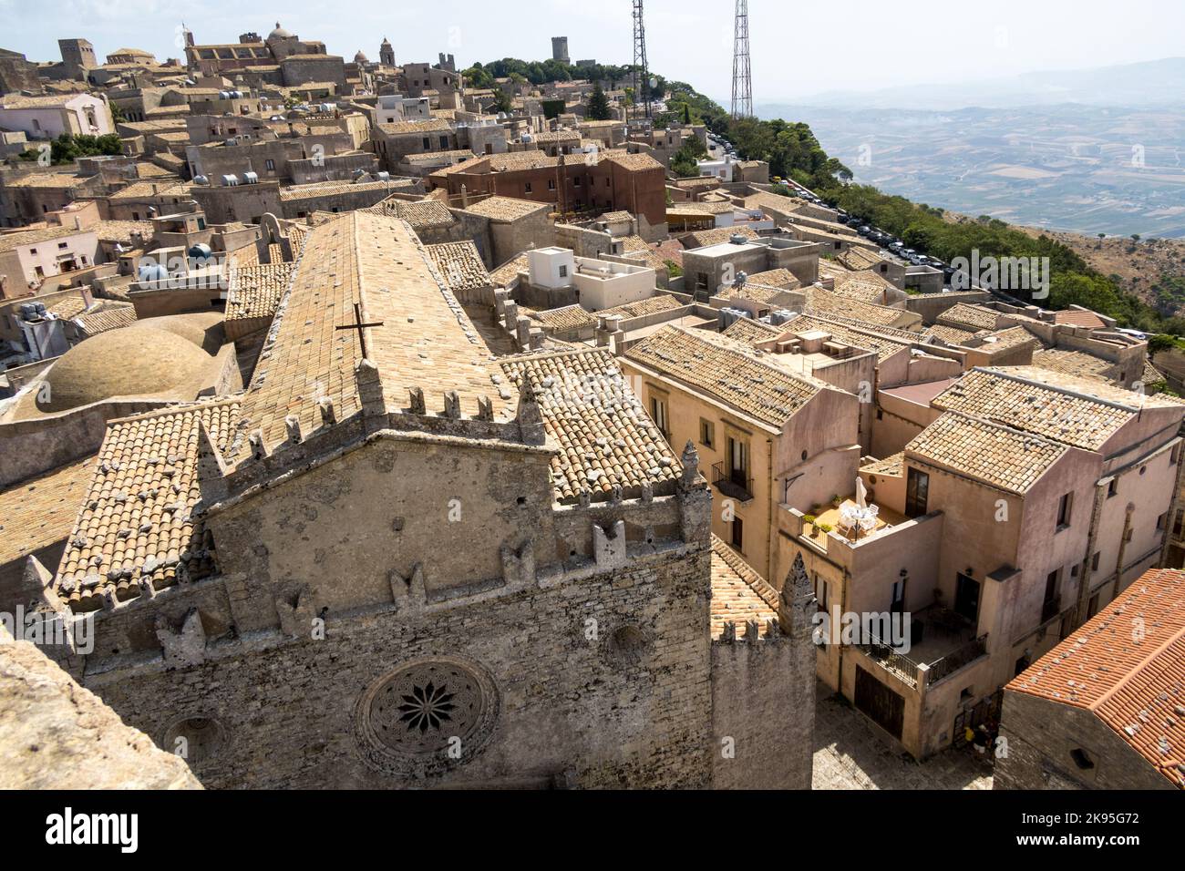 Italy, Sicily, Erice. Chiesa Madre. One of the many churches in this ...