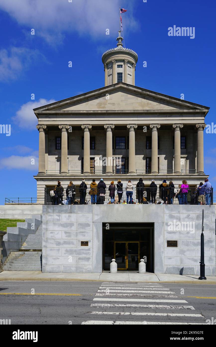 NASHVILLE, TN -1 APR 2022- View of the Tennessee State Capitol building ...