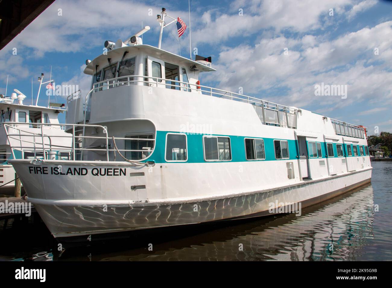 Bay Shore, New York, USA - 10 August 2022: The Fire Island Queen ferry ...