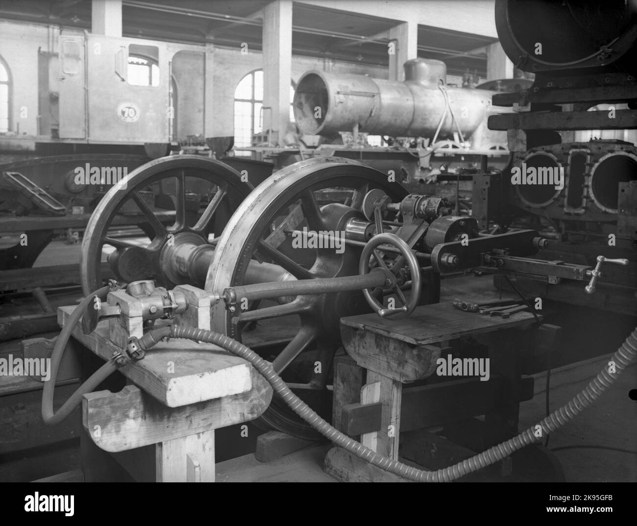 Workshop interior Tapping device Stock Photo - Alamy