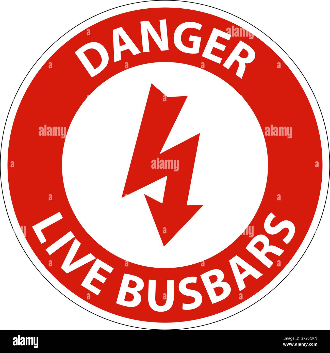 Danger Live Busbars Sign On White Background Stock Vector Image & Art ...