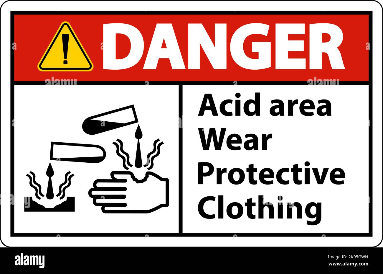 Danger Acid Area Wear Protective Clothing Sign Stock Vector Image & Art ...