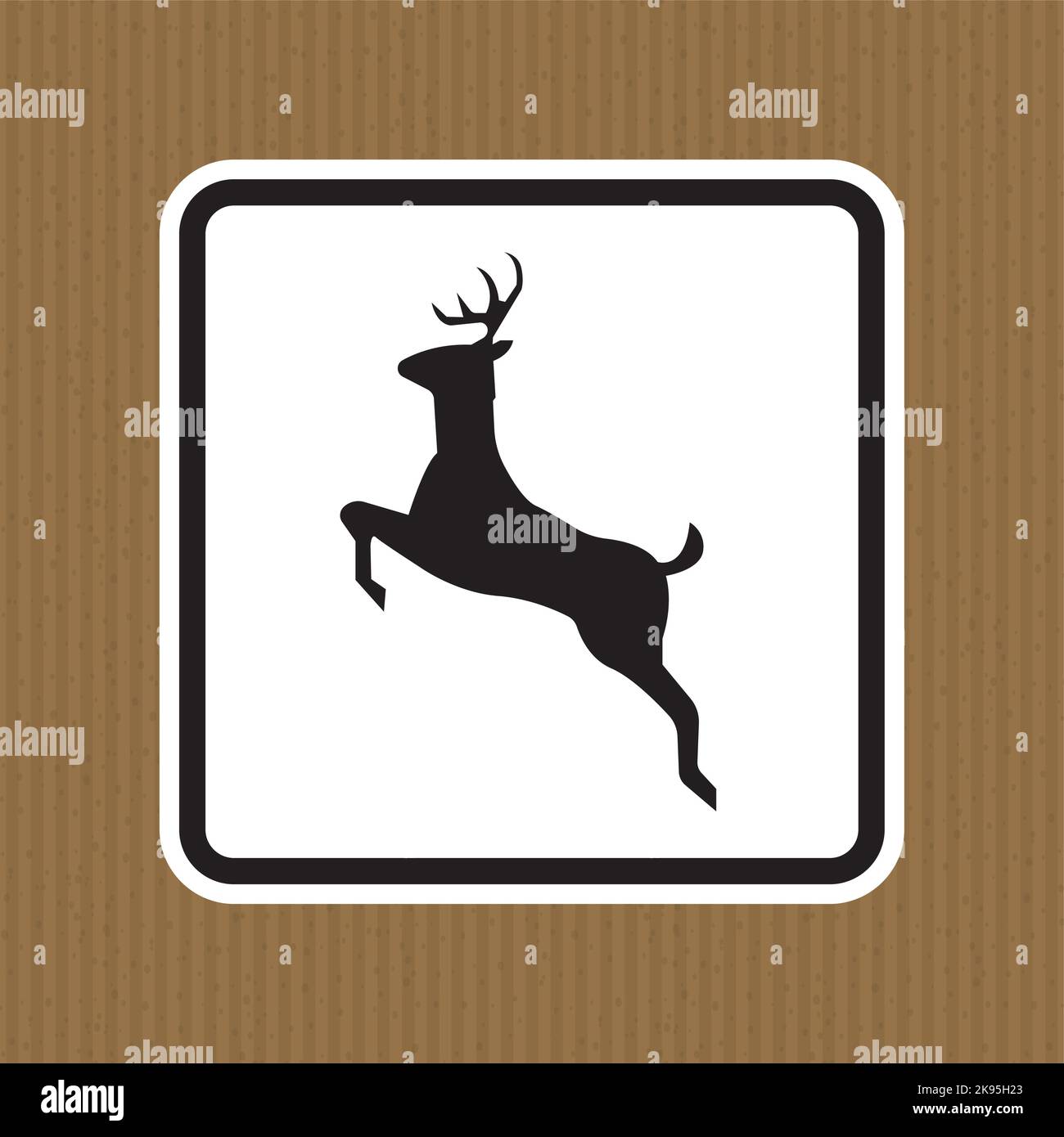 Deer Crossing Sign Black And White