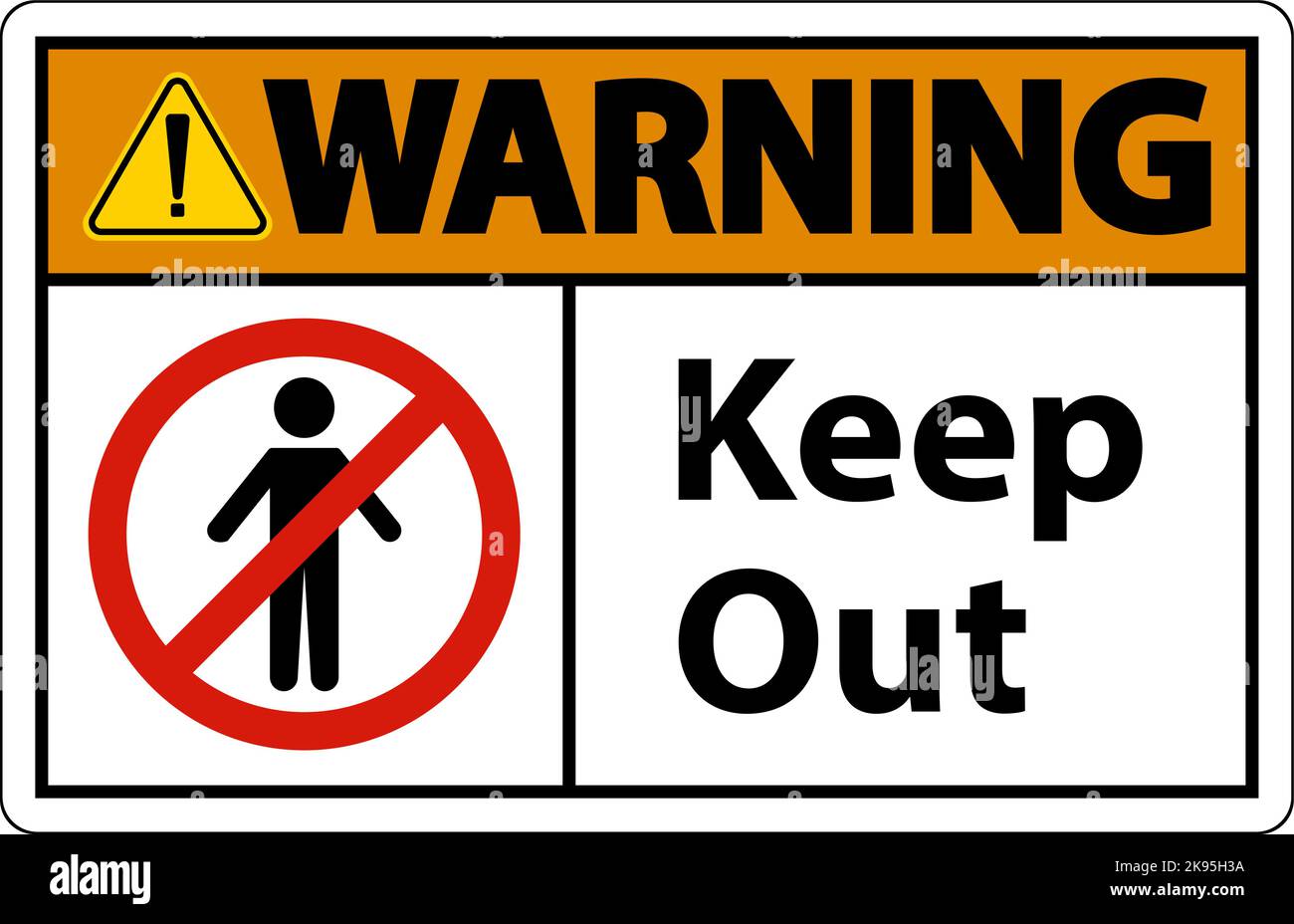 Warning Area Keep Out Sign On White Background Stock Vector Image & Art ...