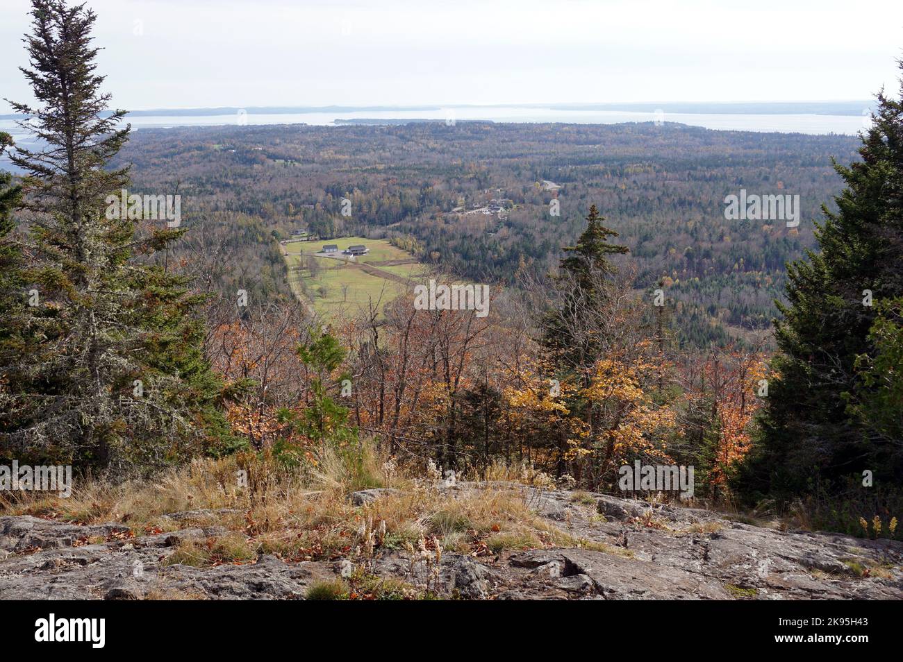 View towards St Andrews and the Passamaquoddy Bay from the summit of ...