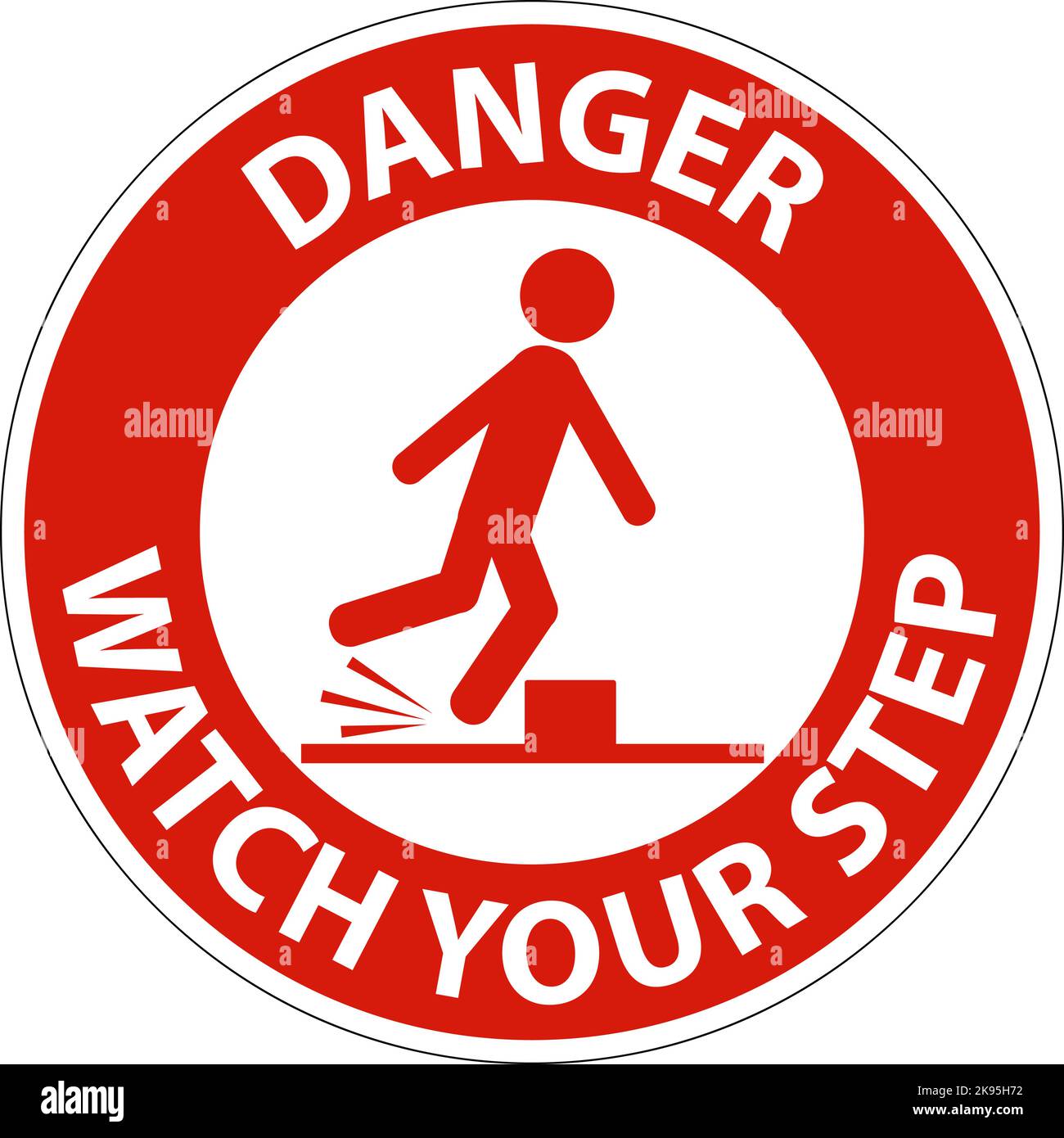 Danger Watch Your Step Sign On White Background Stock Vector Image ...