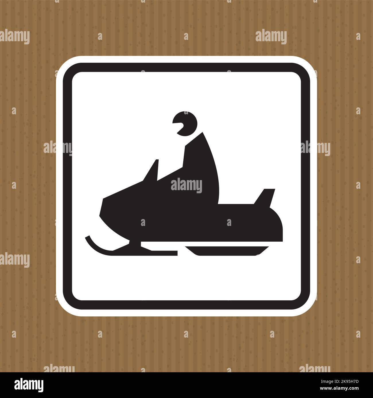 Snowmobile Crossing Sign On White Background Stock Vector Image & Art ...