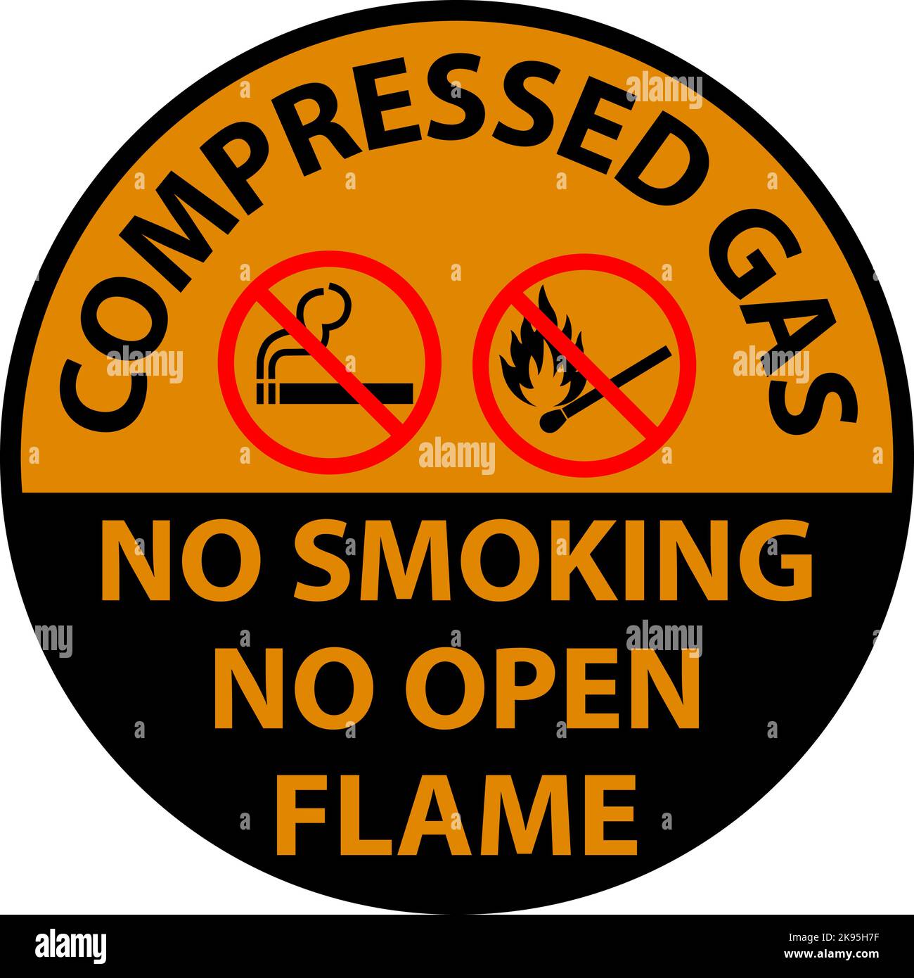 Compressed Gas No Smoking No Open Flame Floor Sign Stock Vector Image ...