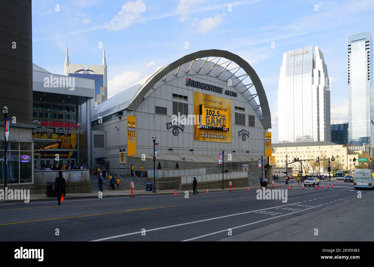 NASHVILLE, TN -30 MAR 2022- View of the Bridgestone Arena, a ...