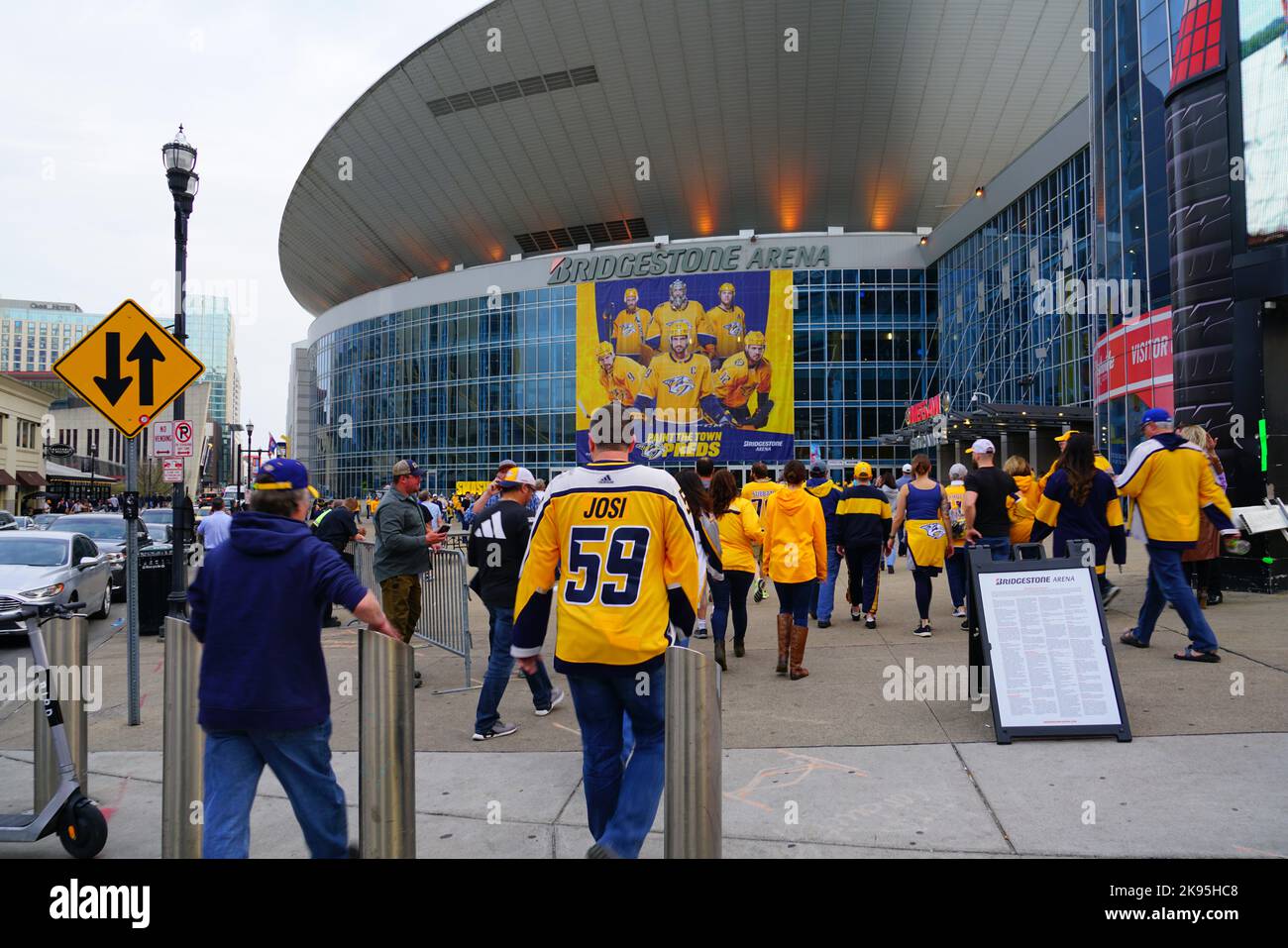 NASHVILLE, TN -30 MAR 2022- View of the Bridgestone Arena, a ...
