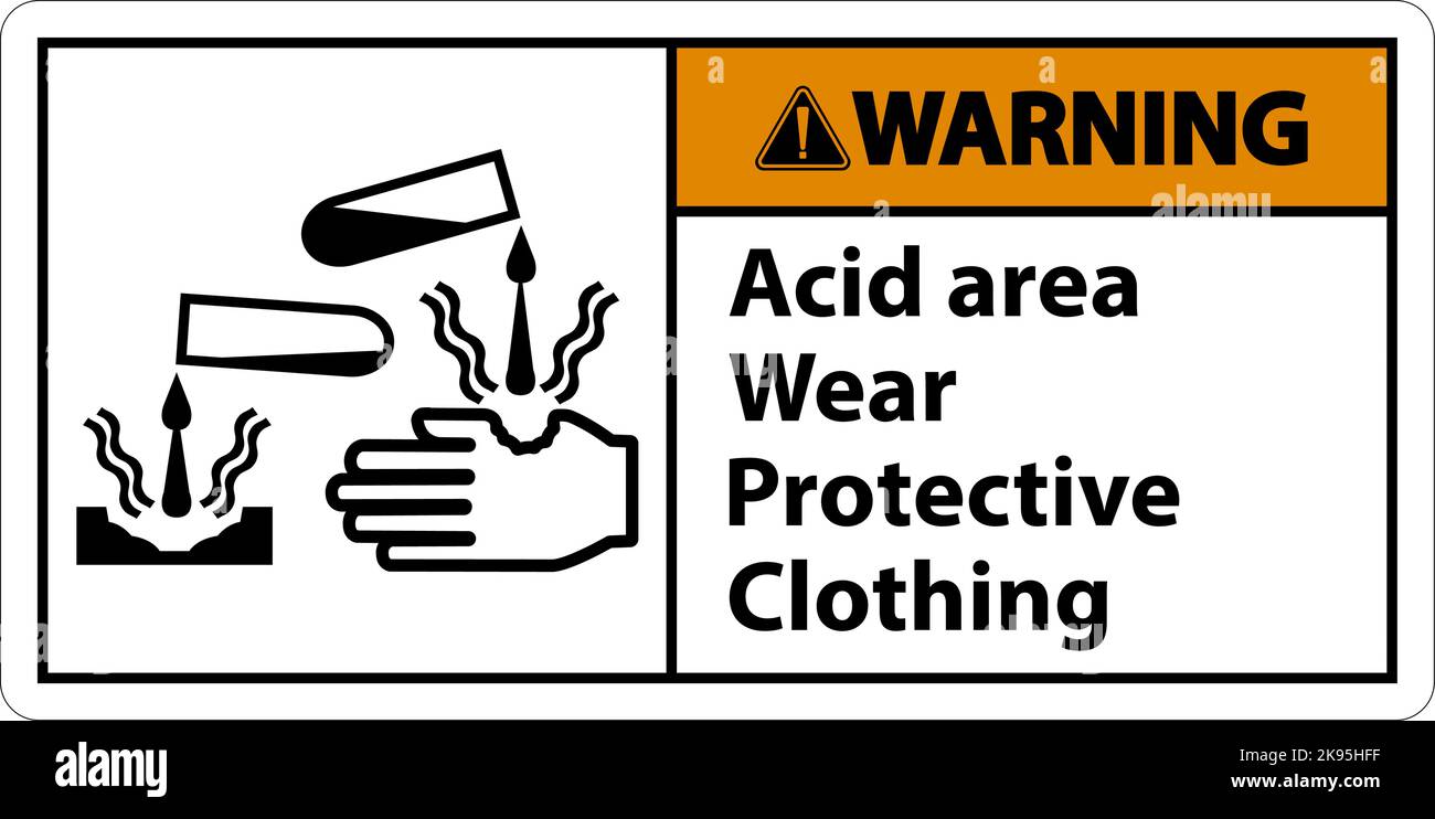 Warning Acid Area Wear Protective Clothing Sign Stock Vector Image ...