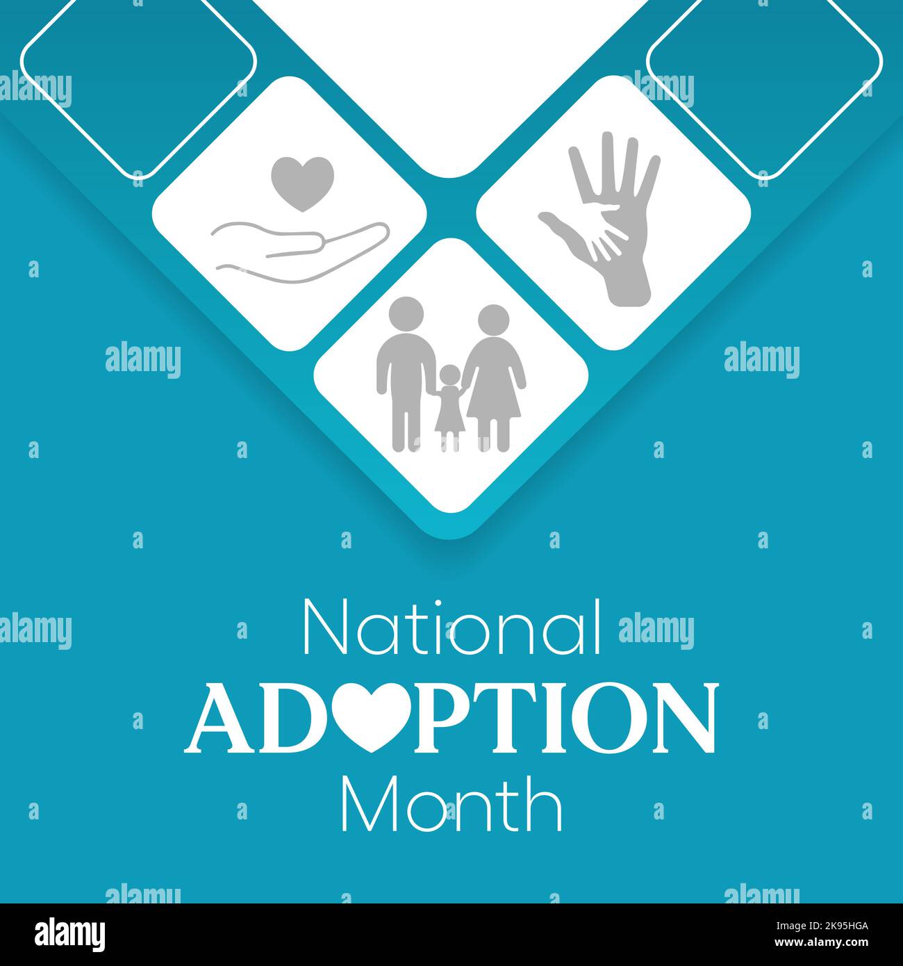 National Adoption month is observed every year in November. Vector ...