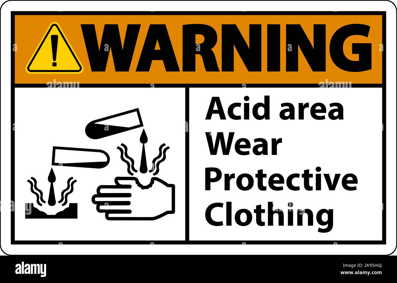 Warning Acid Area Wear Protective Clothing Sign Stock Vector Image ...