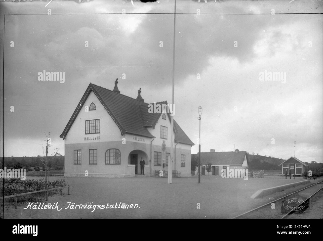 The railway station in Hällevik Stock Photo - Alamy