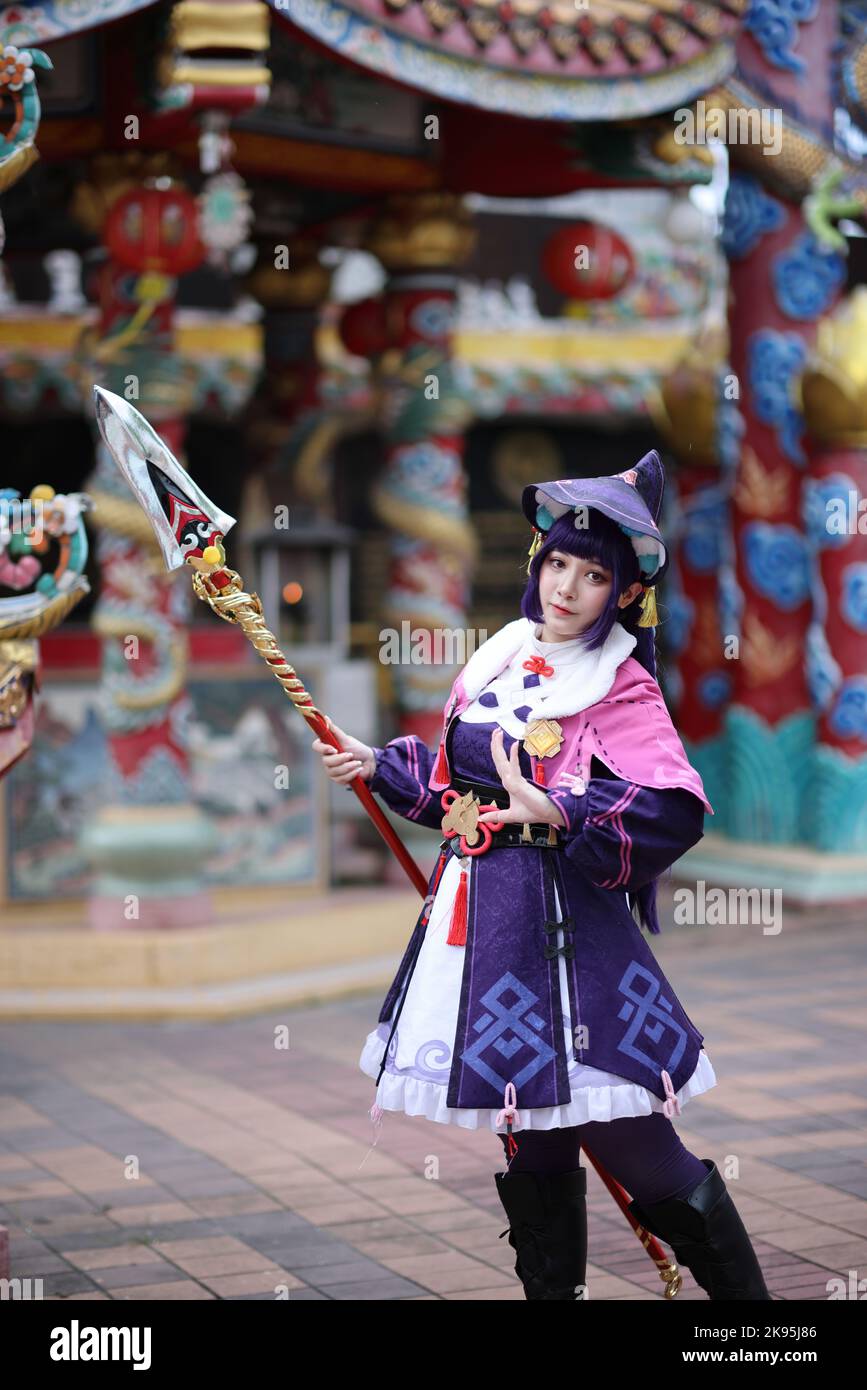 Portrait of a beautiful young woman game Cosplay with Chinese dress ...