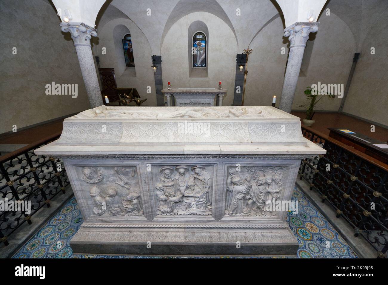 Sarcophagus of St. Columbanus (by Giovanni dei Patriarchi, 1480 ...