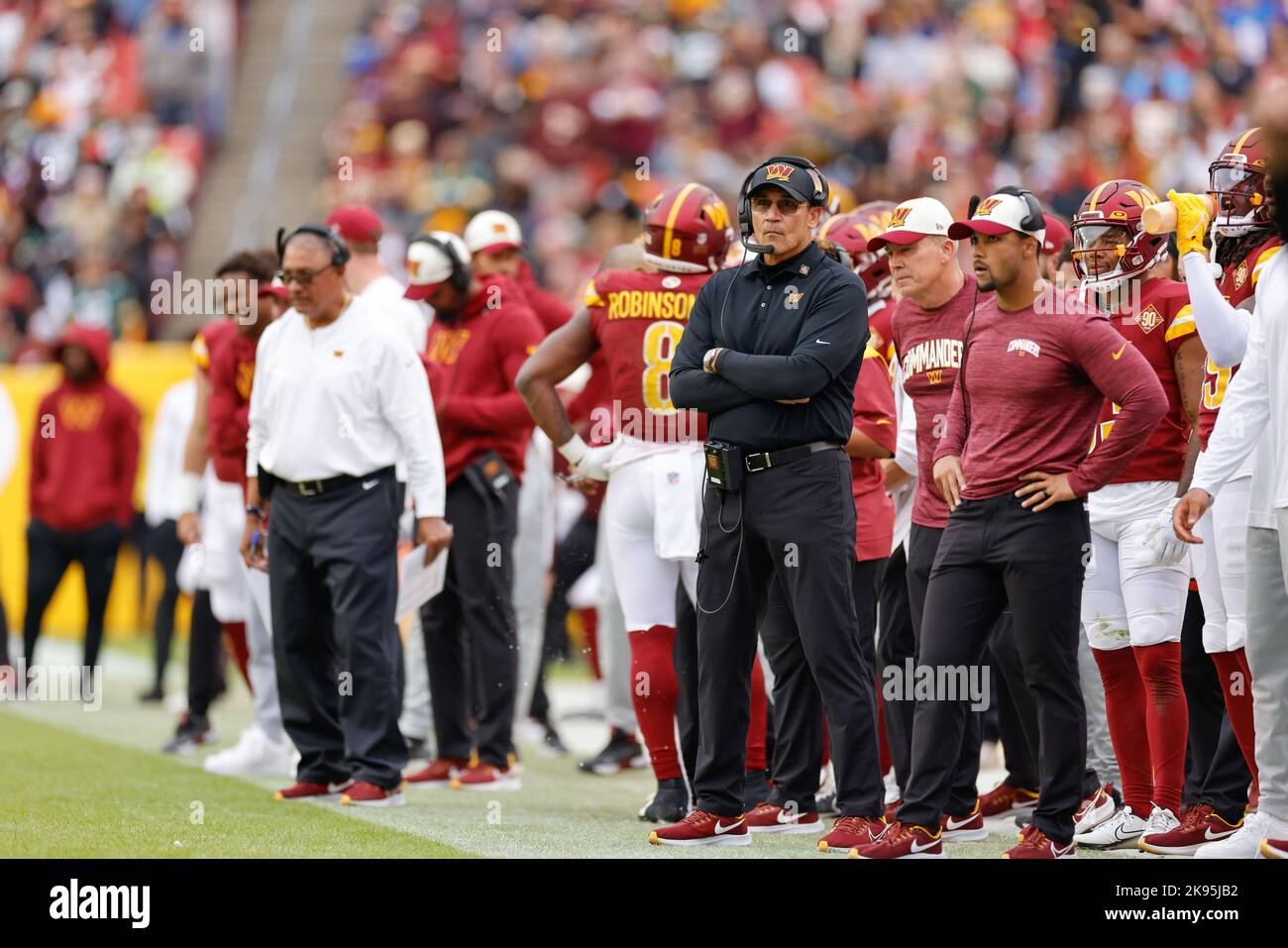 Sunday, October 23, 2022; Landover, MD, USA; Washington Commanders head ...
