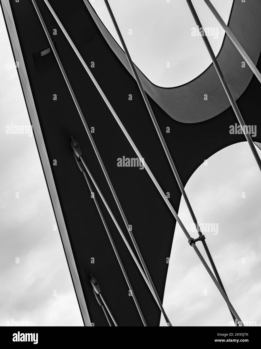 Steel cables bridge Black and White Stock Photos & Images - Alamy