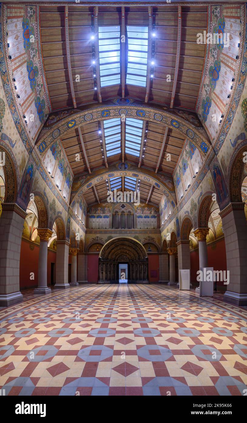 Budapest, Hungary. Interior of renovated Roman Hall in Museum of Fine ...