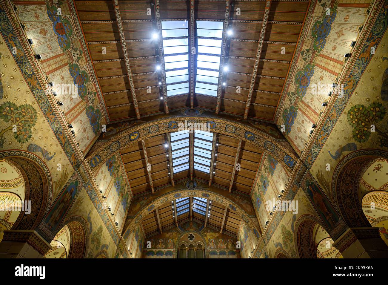 Budapest, Hungary. Interior of renovated Roman Hall in Museum of Fine ...