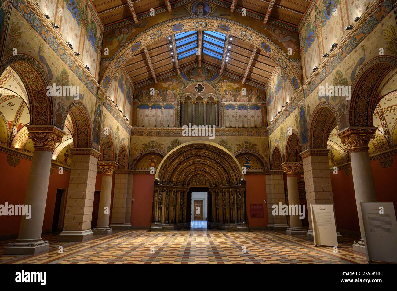 Budapest, Hungary. Interior of renovated Roman Hall in Museum of Fine ...