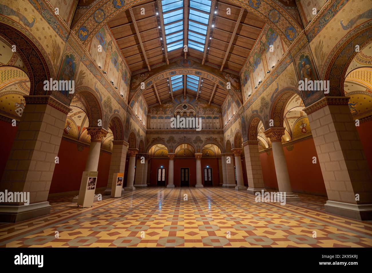 Budapest, Hungary. Interior of renovated Roman Hall in Museum of Fine ...