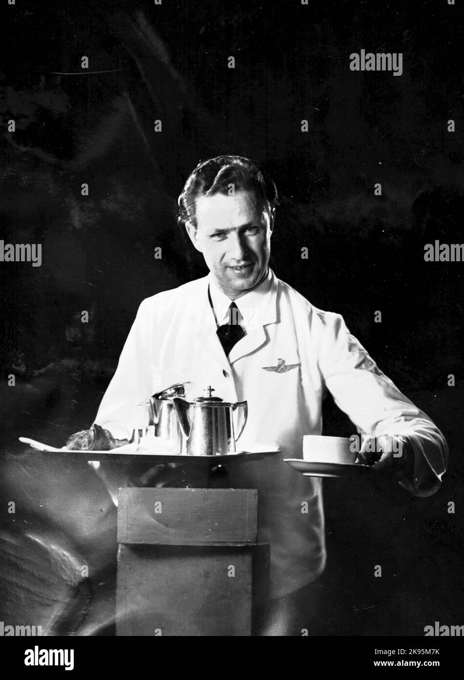 State Railways, SJ Restaurant Car. A waiter serves coffee Stock Photo ...