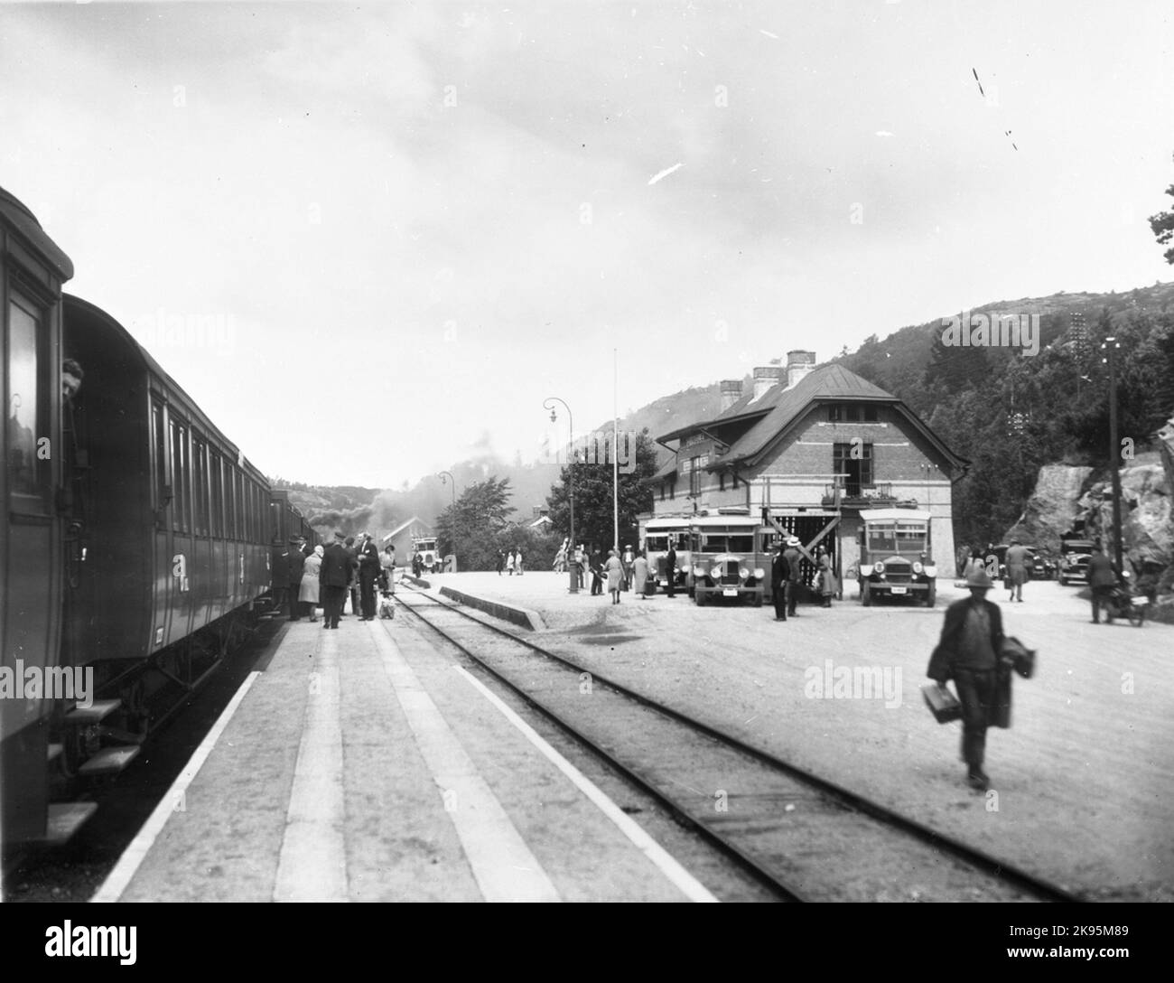 State railways, SJ buses and trucks at Dingle Railway Station. The ...
