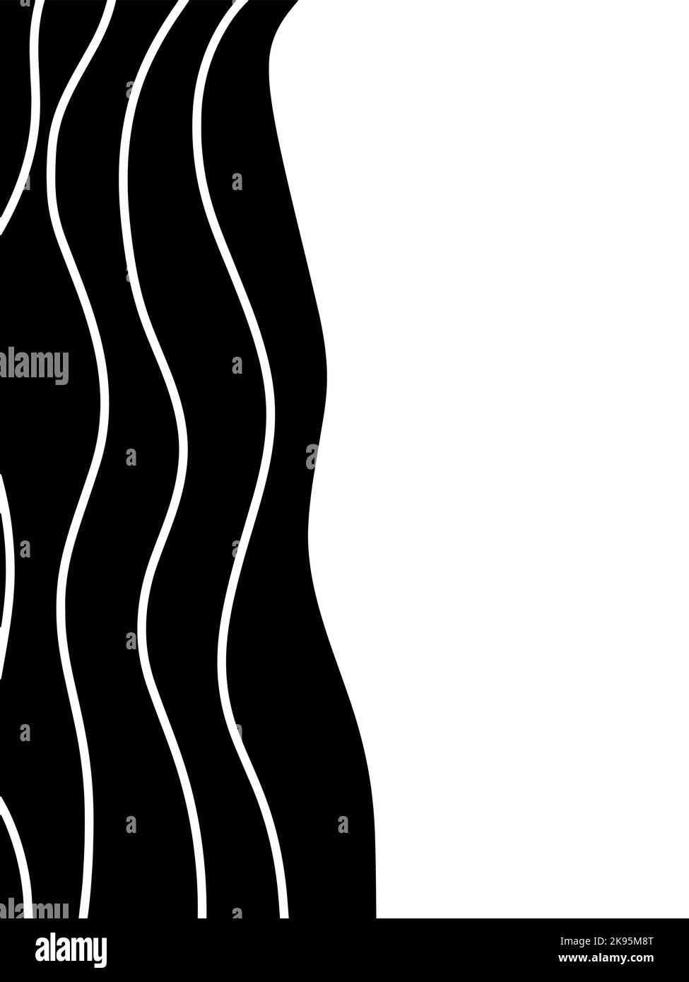 Black wavy curved shapes. Monochrome, grayscale, curvy elements. Use ...