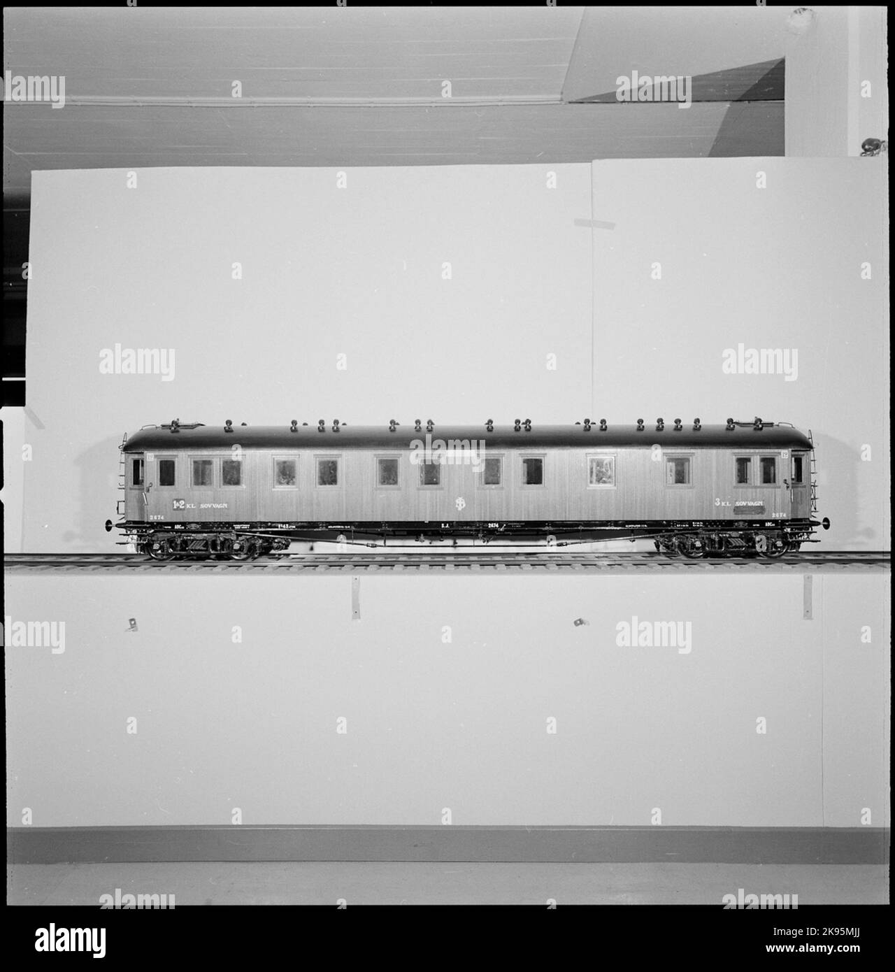 Model on sleeping carriage, State Railways SJ ABC03 2674 Stock Photo ...