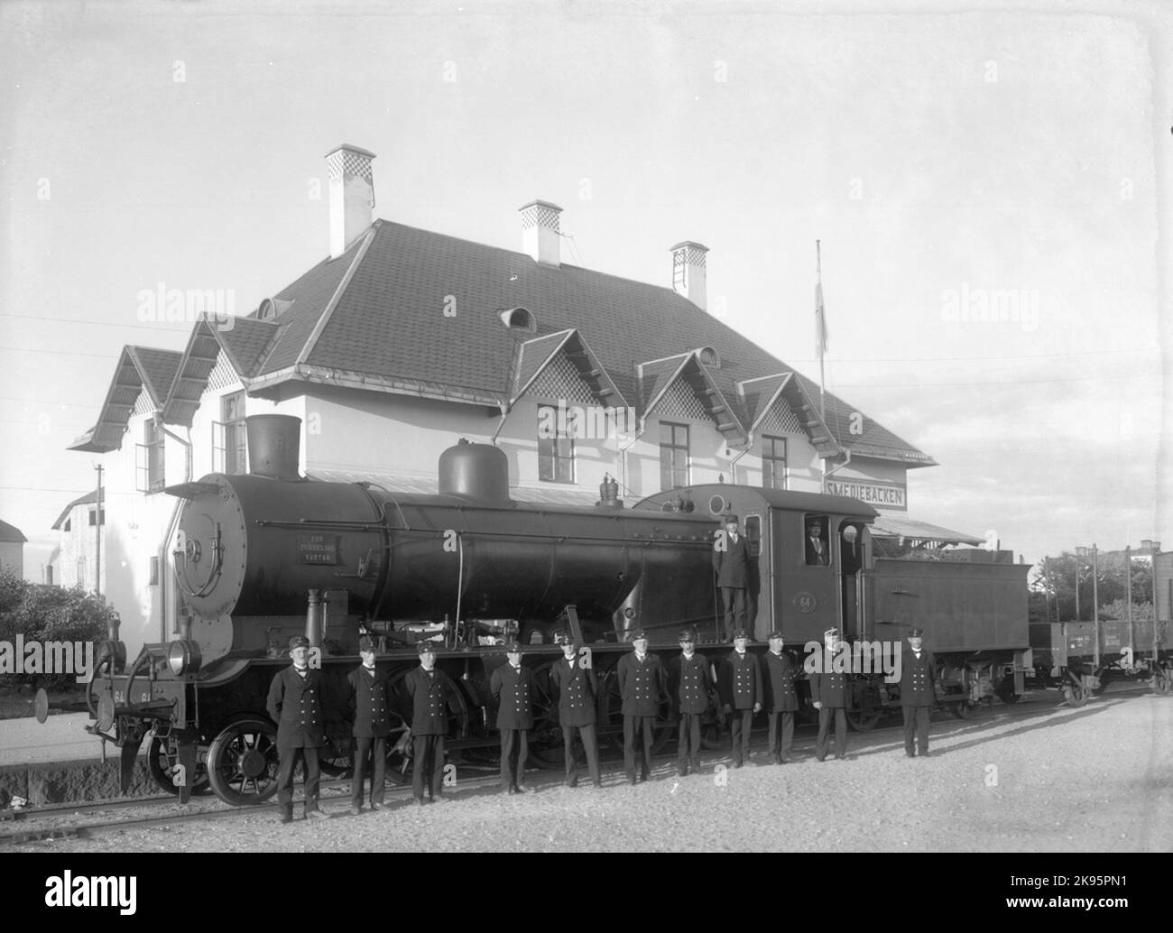 Personnel from Stockholm - Västerås - Berglagen Railway at Smedjebacken ...