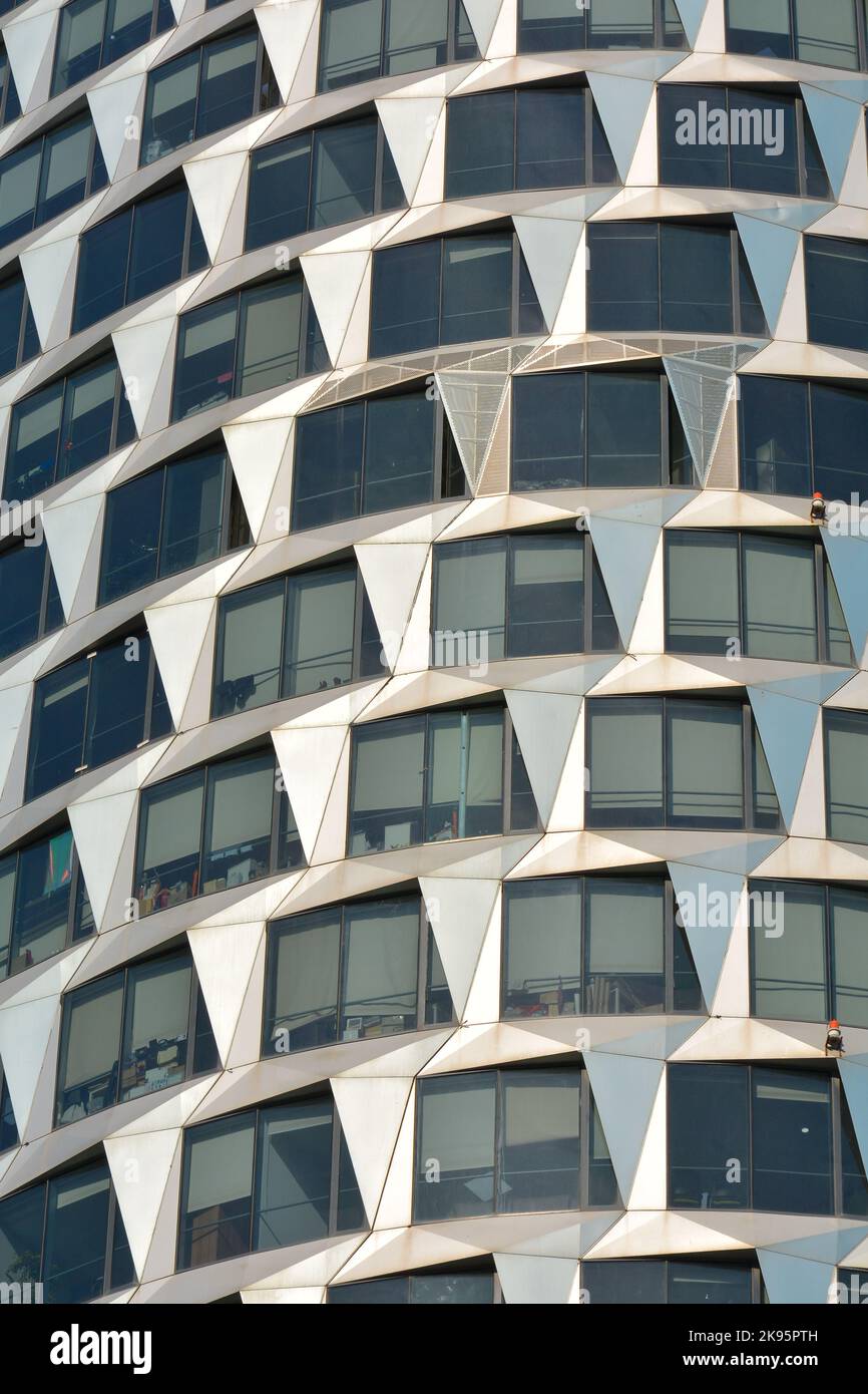 Abstract image, section of a modern skyscraper in Shanghai, China. With ...
