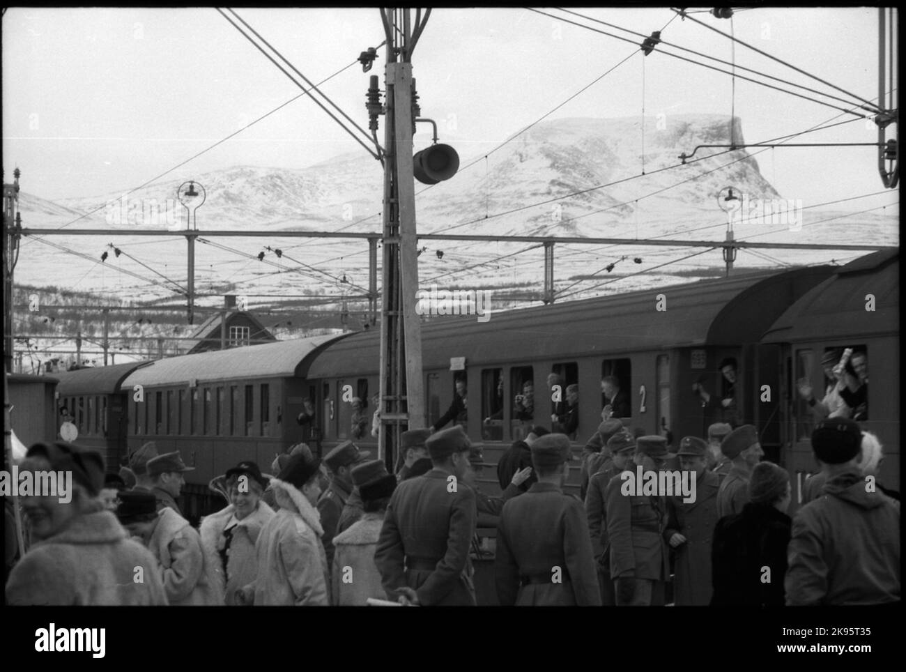 Southbound train 93, Nordpilen. Speaker facility was installed in 1952 ...