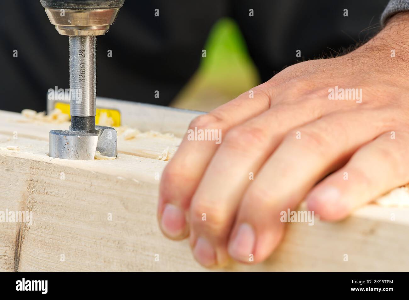 Drilling holes in wooden plank hi-res stock photography and images - Alamy