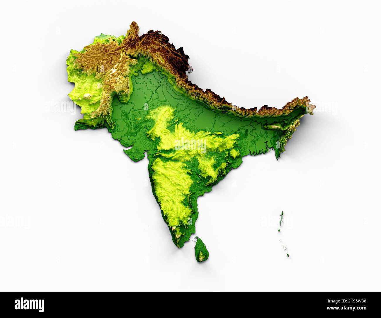 India pakistan border map hi-res stock photography and images - Alamy