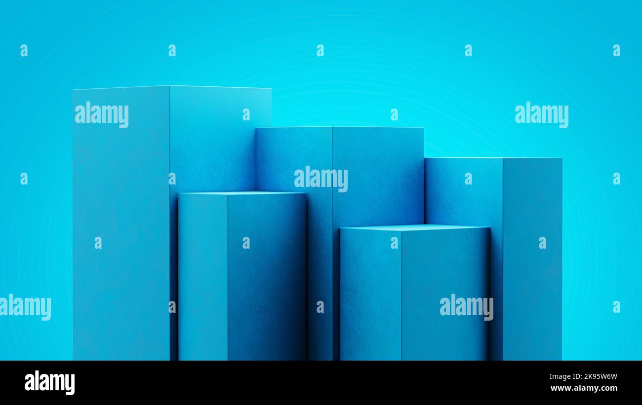 Background 3d blue rendering with podium and pedestal blue scene ...