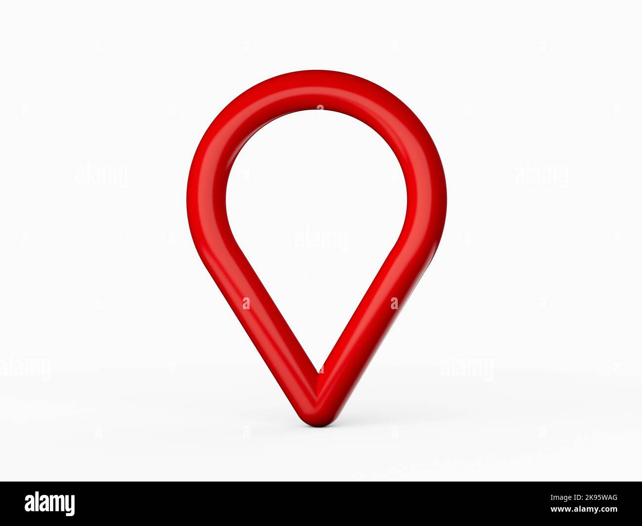 Red map pointer 3d pin. Location symbol made with red round pipe 3D Illustration Stock Photo - Alamy