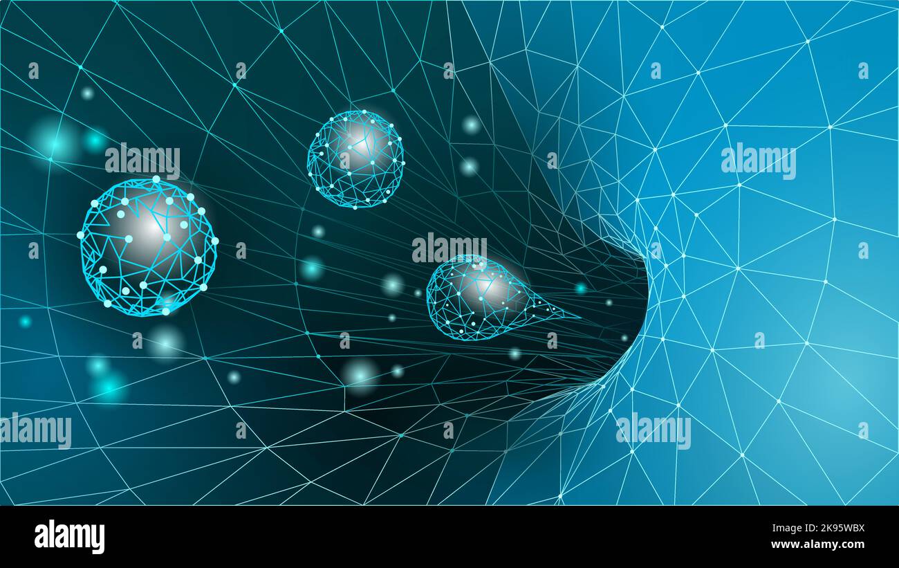 3d Black Hole Render Physics Sci Fi Gravity Particles Universe Black Matter Dark Blue Triangle