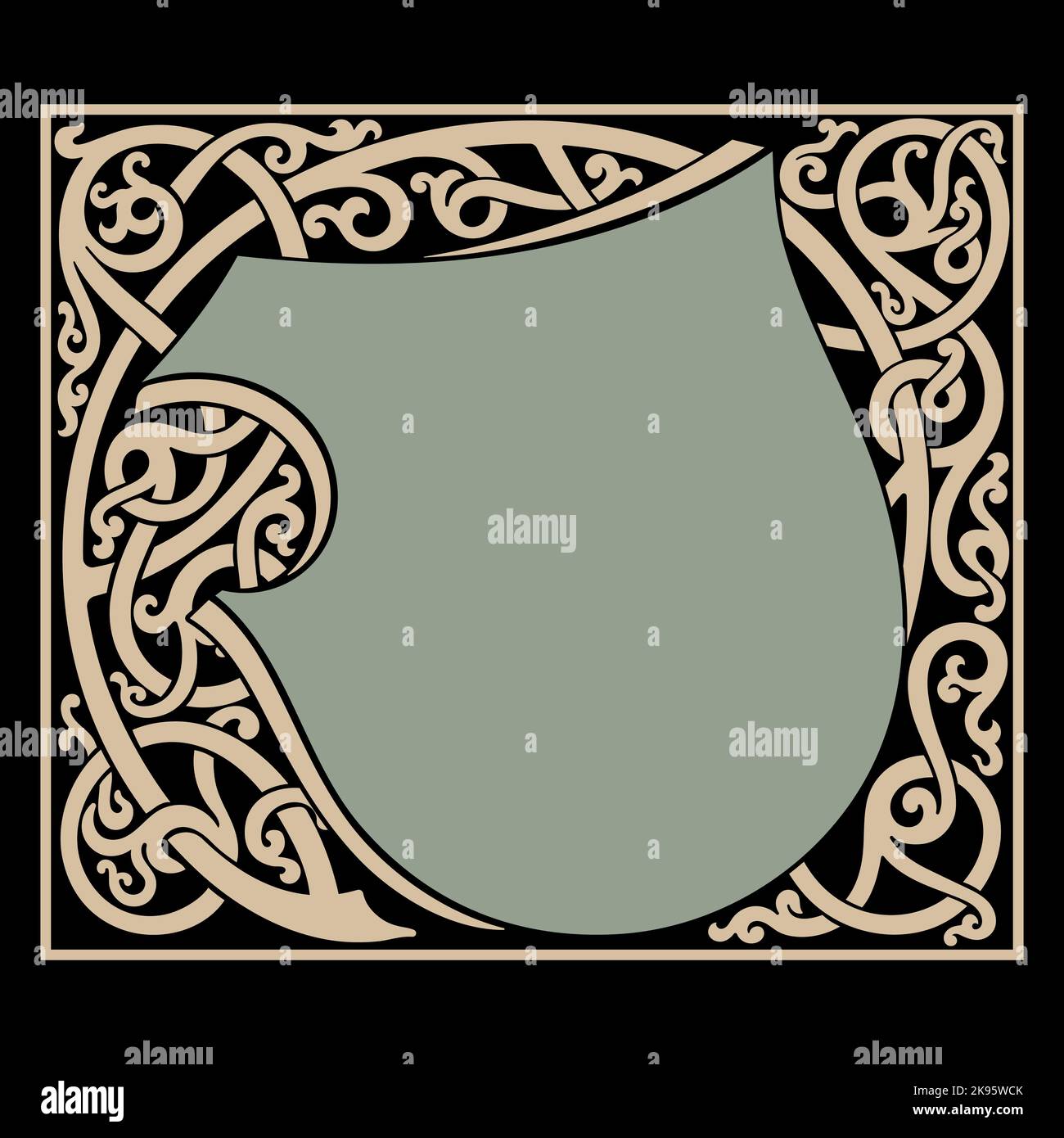 Medieval style design. Knight's tournament shield and frame with a ...