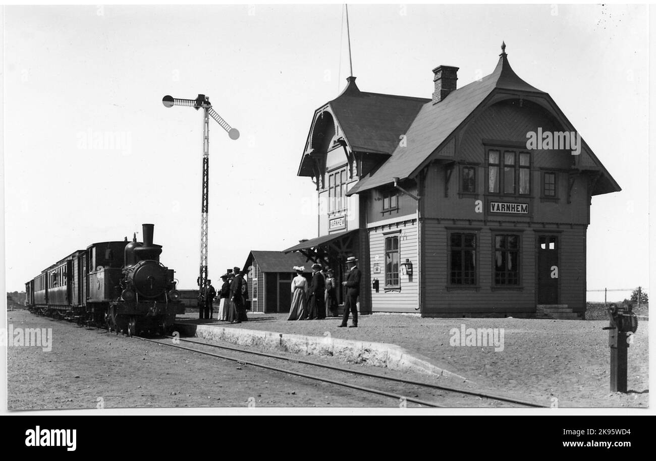 Skövde-Axvalls Railway, SAJ LOK 2 at Varnhem's railway station Stock ...