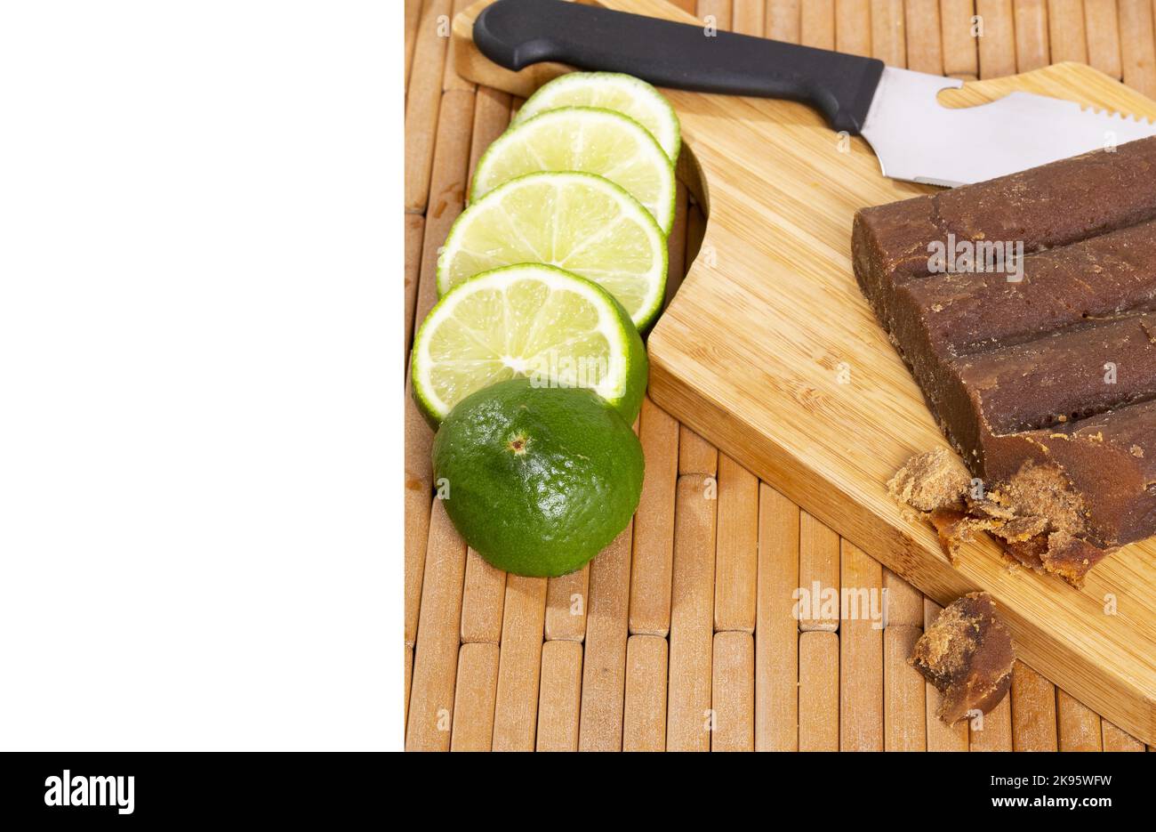Panela or sugar cane candy With Lemon - Saccharum officinarum; Photo ...