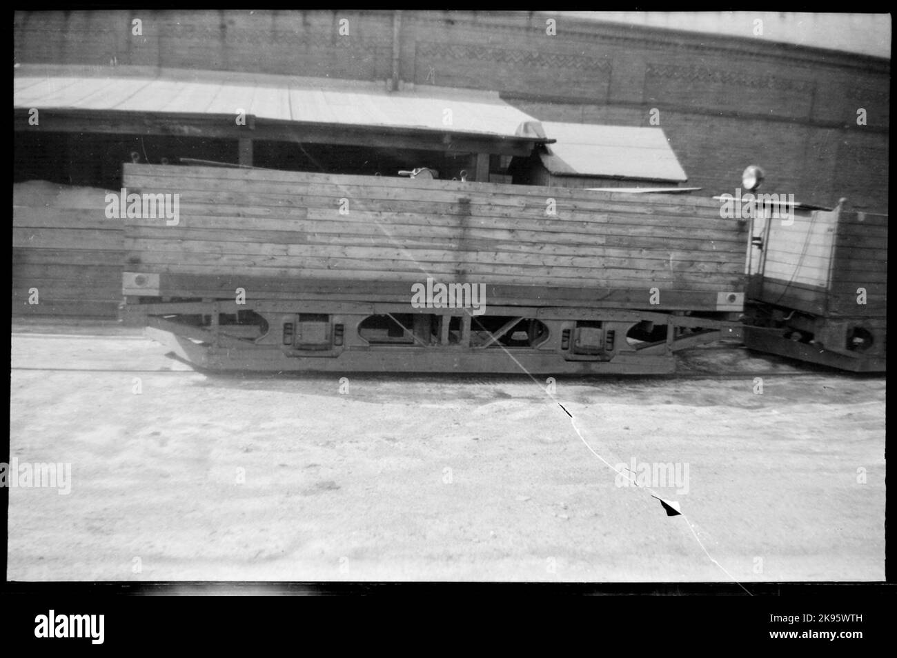 Box carriage, built on tram truck, for transporting bulky goods Stock ...