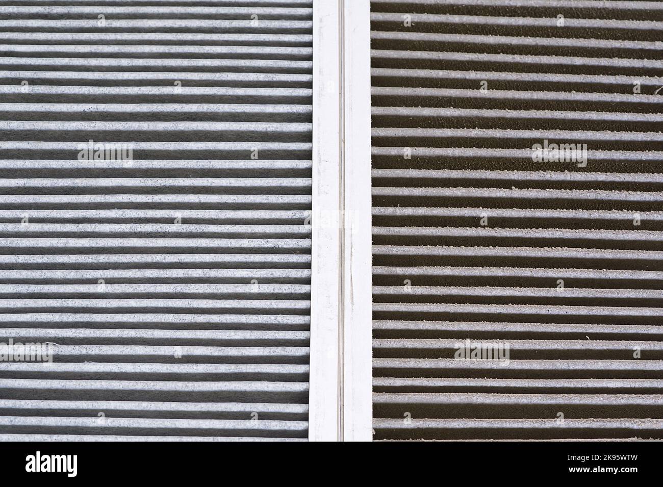 HVAC filter needs to be replaced, Dirty old filter with dust Stock ...