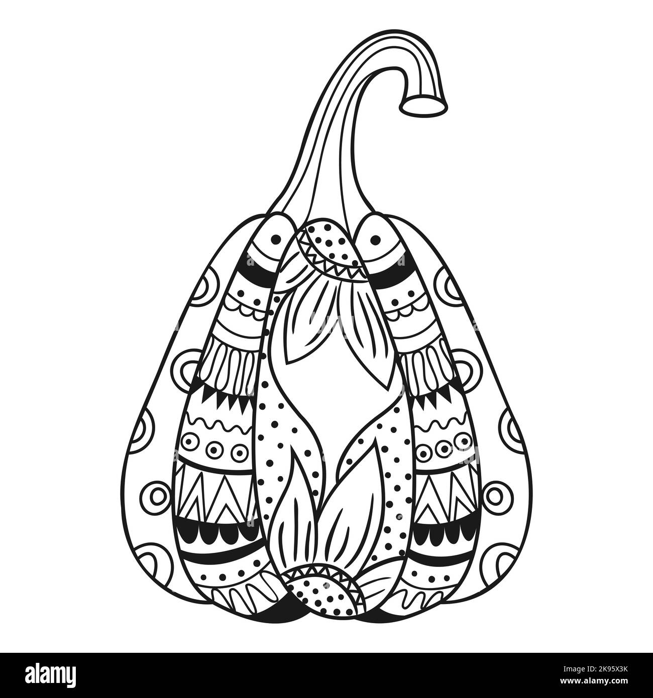 Pumpkin mandala. Coloring page for adult and kids Stock Vector Image ...